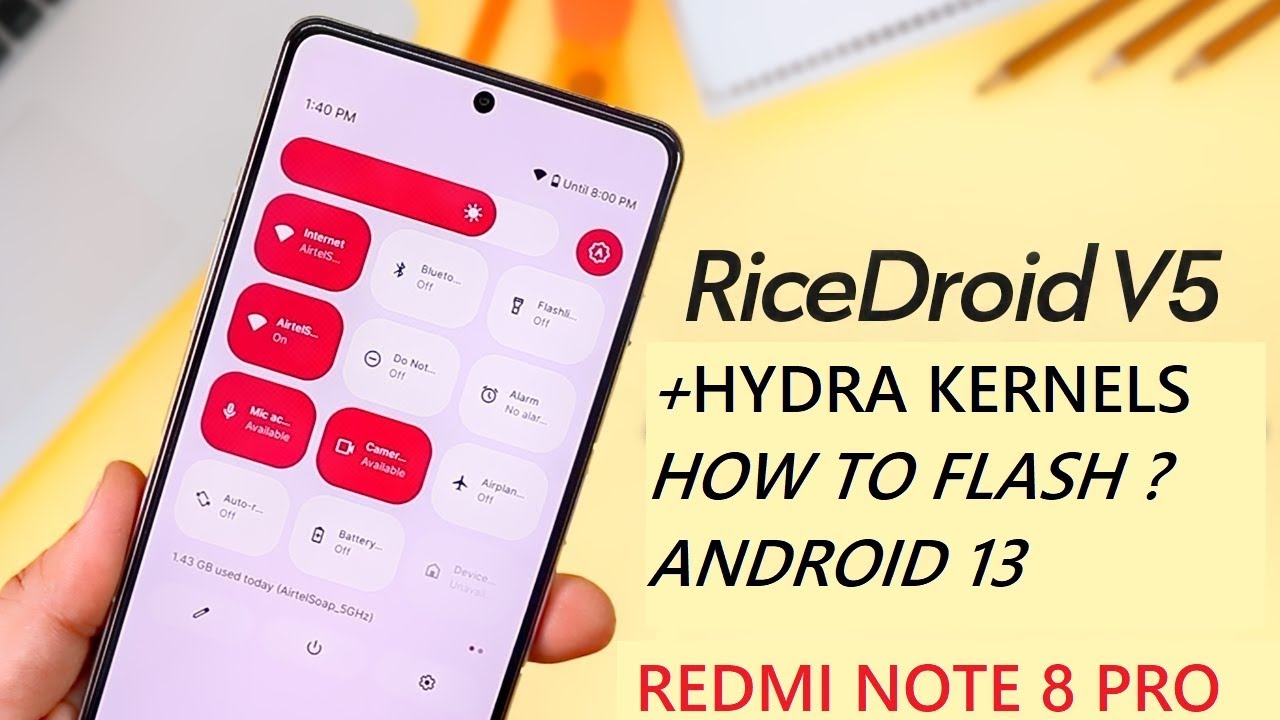 How to flash Ricedroid Rom + HYDRA Kernel Android 13 for Redmi Note 8pro(Begonia) #redminote8pro ...