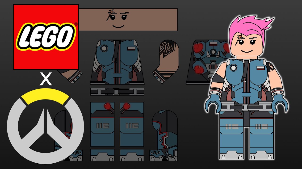 LEGO Zarya Minifig Decal Timelapse [Overwatch] - YouTube