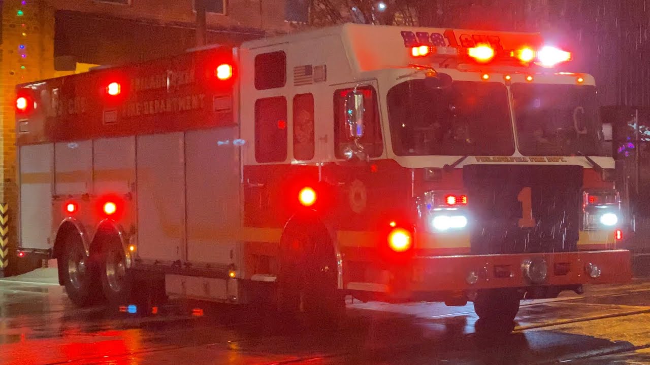 ⁴ᴷ PHILADELPHIA FIRE DEPARTMENT RESCUE 1 RESPONDING { EQ + HORN } - YouTube