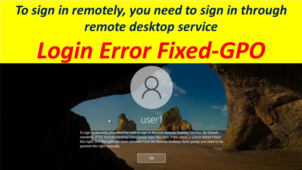 sign in remotely, you need to sign in through remote desktop service ...