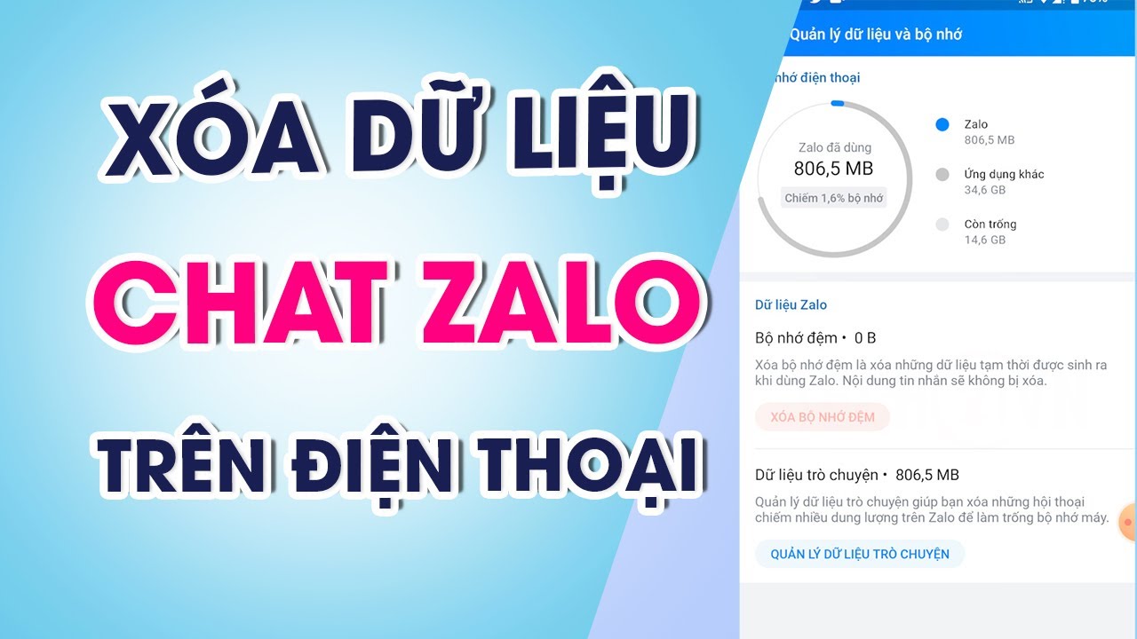 Cách xóa dữ liệu chat Zalo trên điện thoại Android - YouTube
