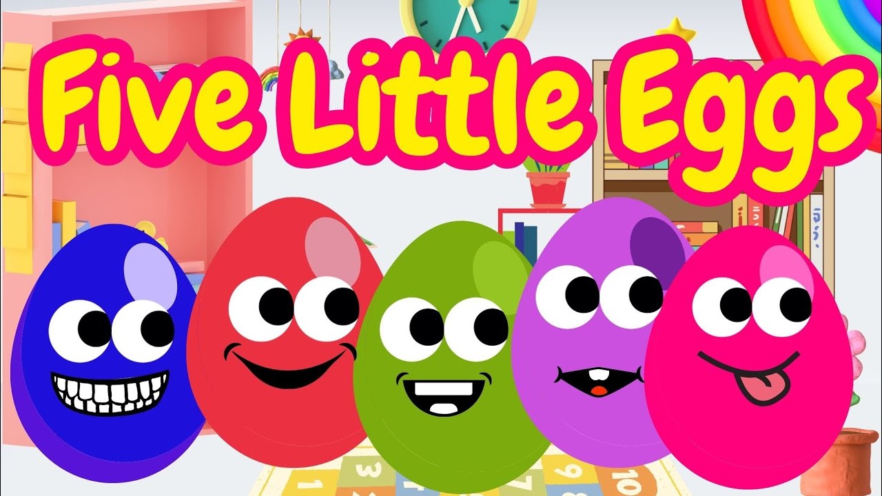 Learn Colors with surprise Eggs - Five little eggs Nursery Rhymes ...