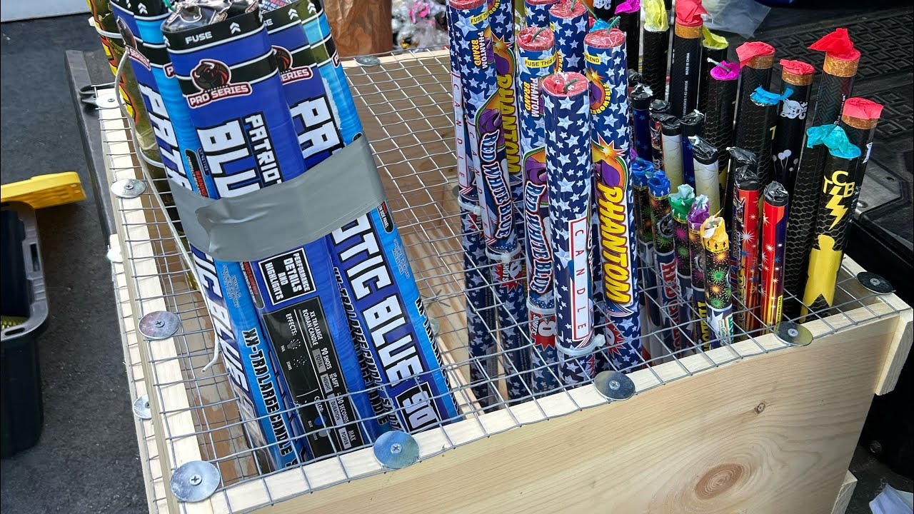 Homemade roman candle rack and show prep! - YouTube