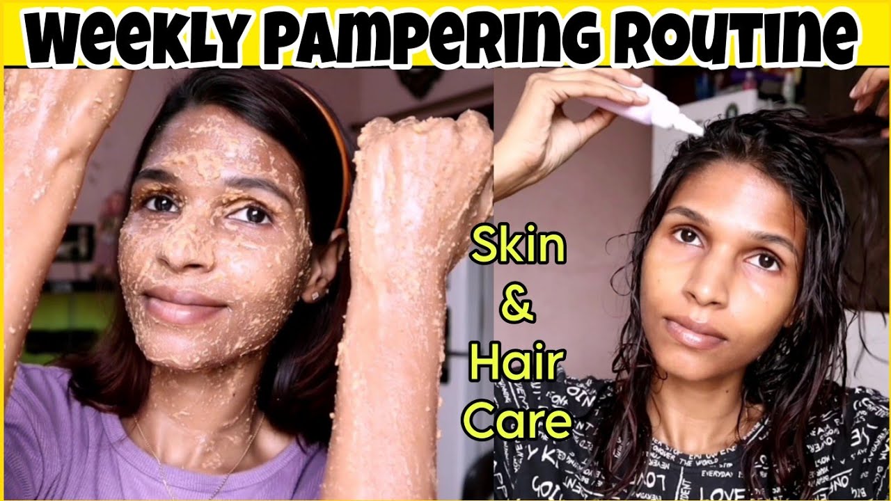 Weekly Pampering Routine 🌸 Skin Tan removal body Pack & Hair fall ...