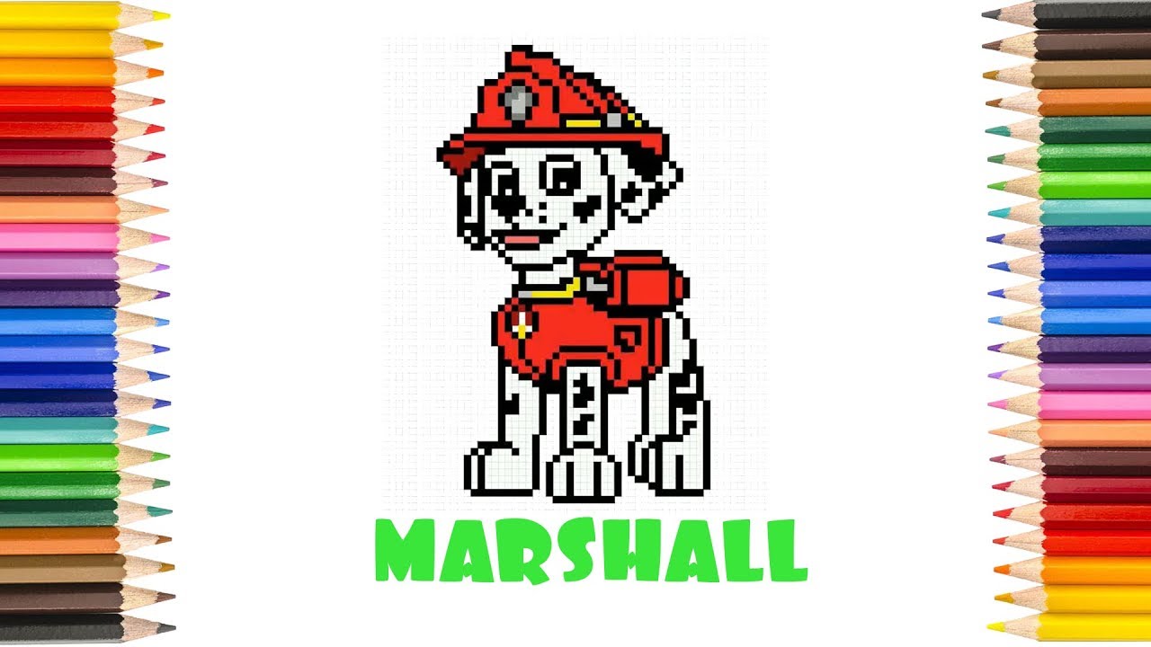 Easy toutorial for kids how to draw Marshall ifrom "Paw Patrol" in ...