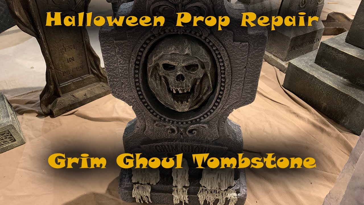 Repairing a Halloween Tombstone - Target Grim Ghoul Talking Tombstone ...