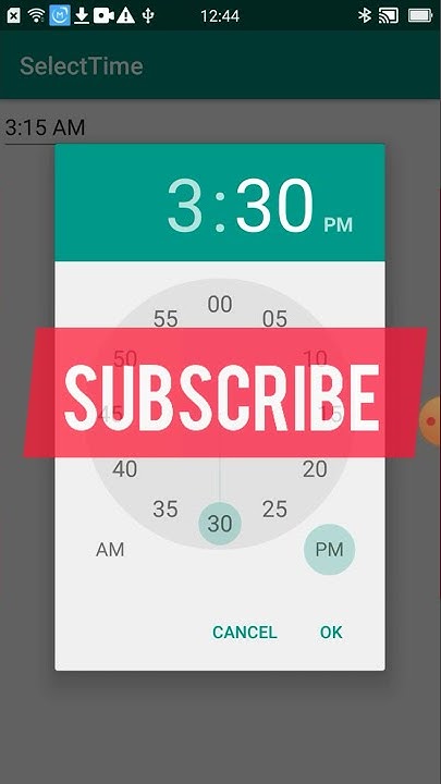 Android studio demo | TimePicker dialog with am or pm mode when click on edittext - YouTube