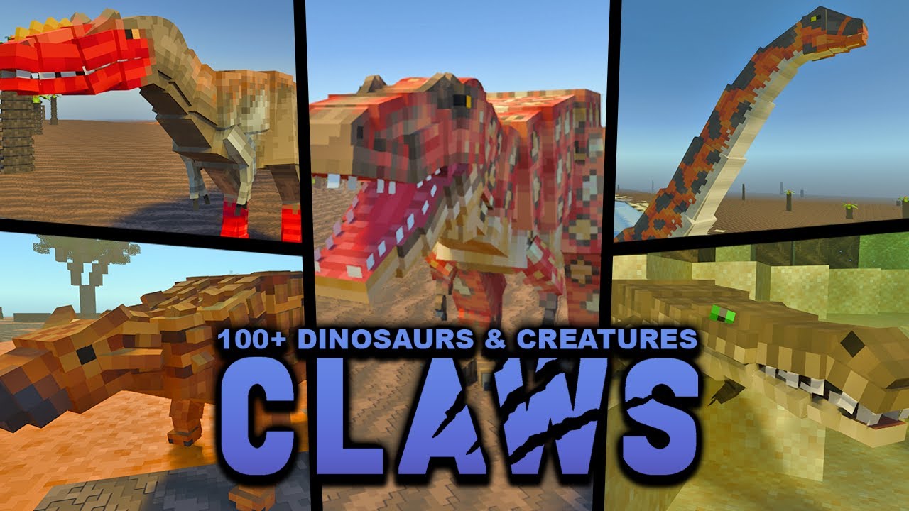 OVER 100+ DINOSAURS & CREATURES IN Minecraft CLAWS DLC - YouTube