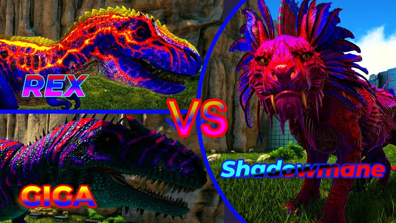 Shadowmane VS Giga\Rex\Spino | ARK | Ark gameplay | Ark battles - YouTube