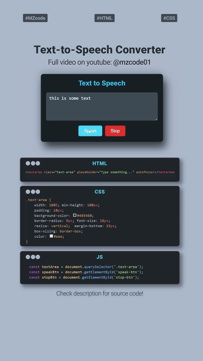 How to Convert Text to Speech with JavaScript #javascript #coding # ...