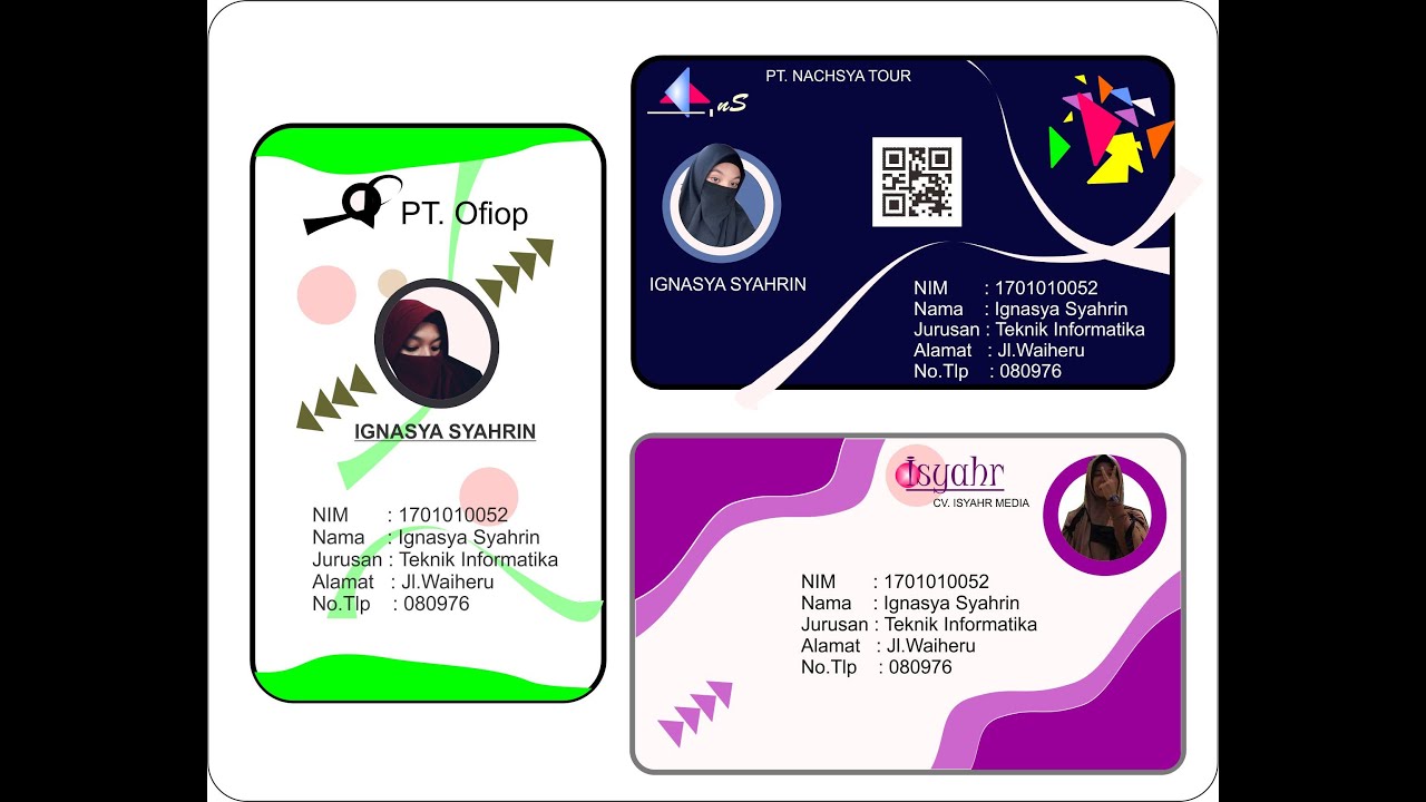 Membuat 3 ID CARD dengan Corel draw X7 - YouTube