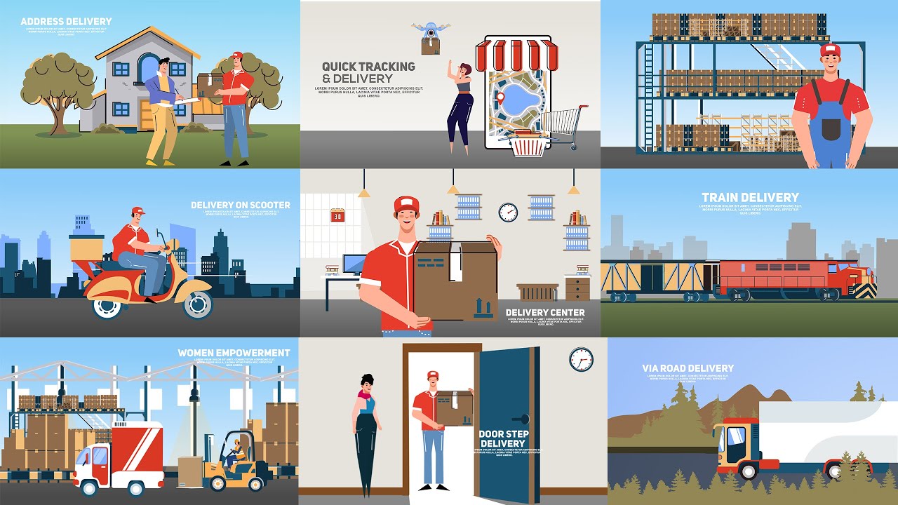 Delivery and Logistics Promotion Kit-After Effects Template Whatsapp ...
