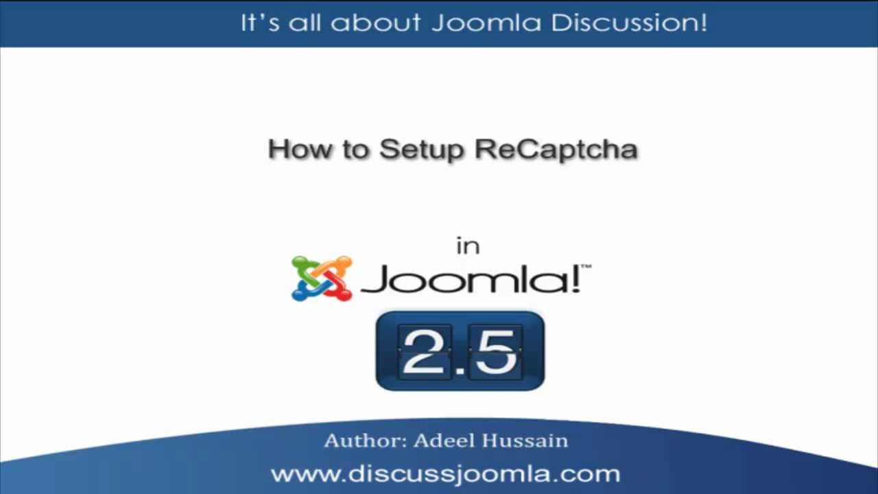 How to Setup reCAPTCHA in Joomla 2.5 Website - YouTube