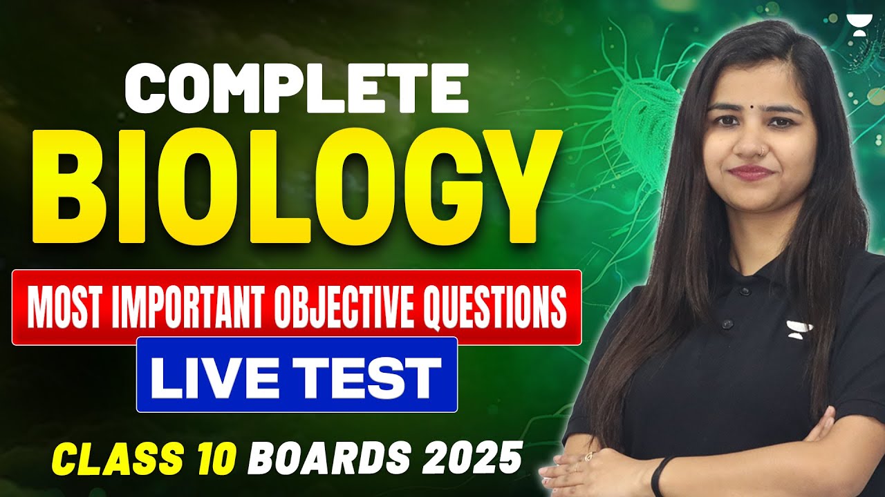 Complete Biology | Most Important Objective Questions | Live Test🔴 ...
