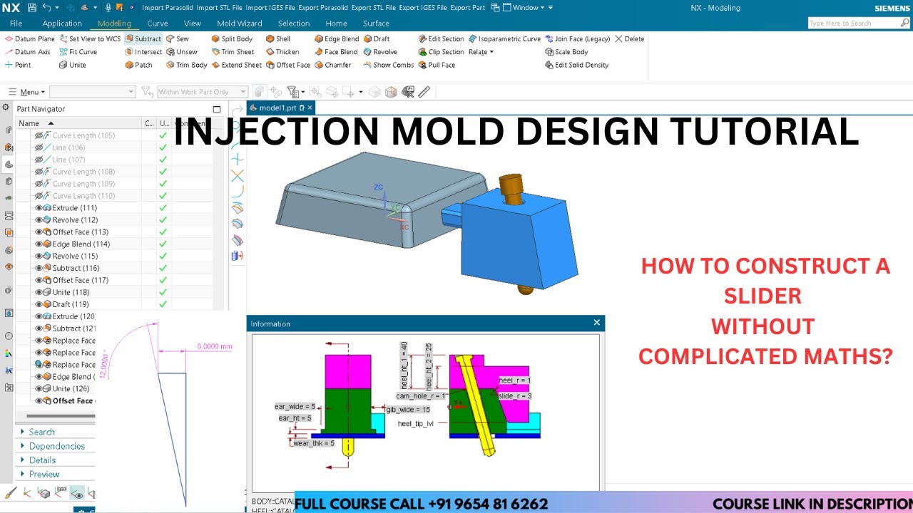 HINDI | 125. How to design a Slider CAD in an Injection Mold? - YouTube