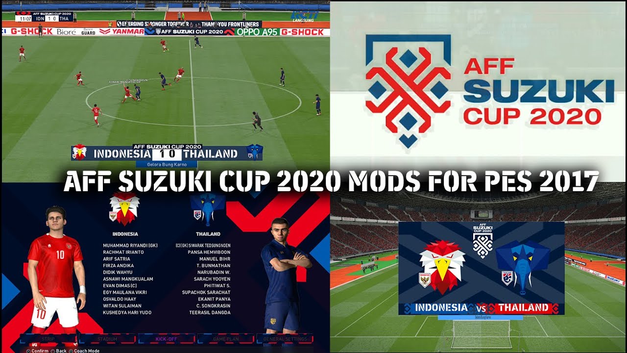 Full Mods AFF Suzuki Cup 2020 For PES 2017 - YouTube