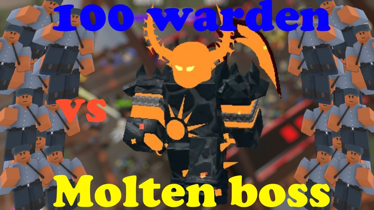 100 WARDEN vs MOLTEN BOSS || Tower Defense Simulator Roblox - YouTube