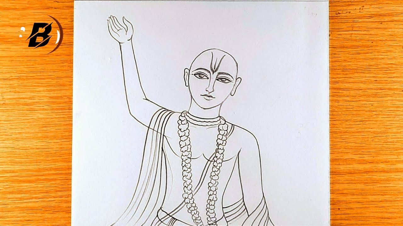Chaitanya mahaprabhu drawing | Nitai gauranga drawing | sri chaitanya ...