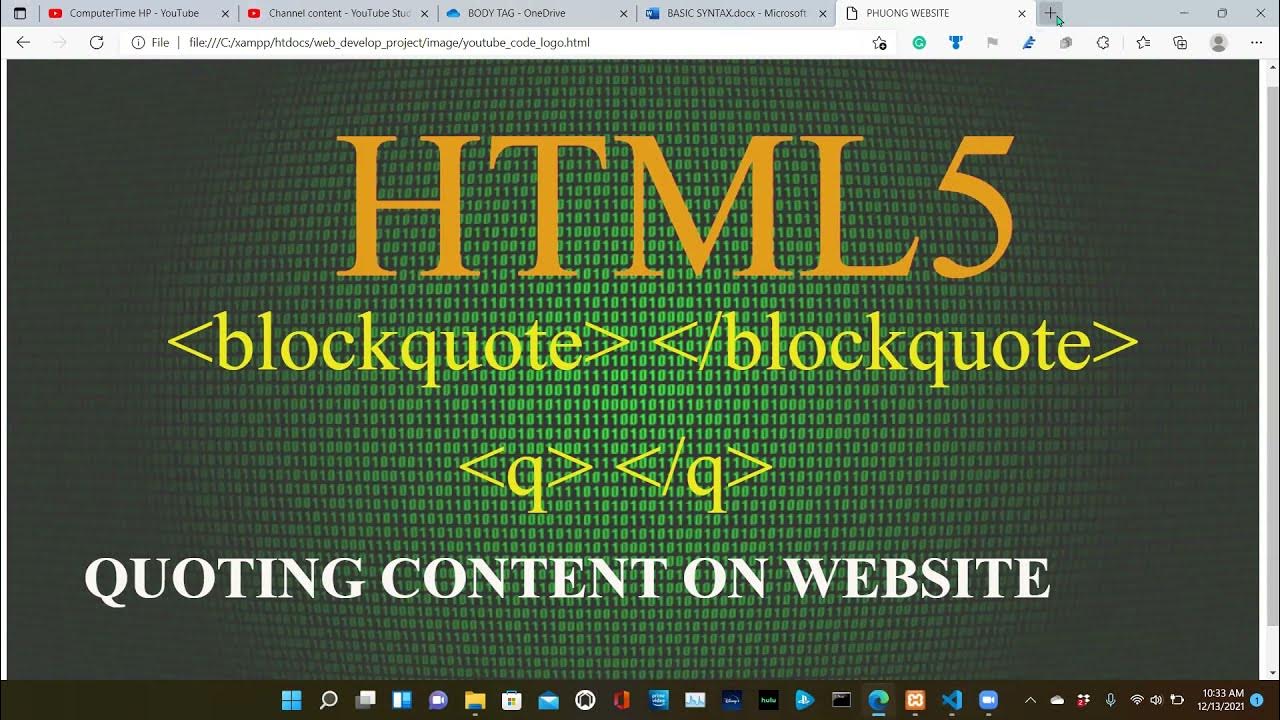 Quoting Content On Website - YouTube