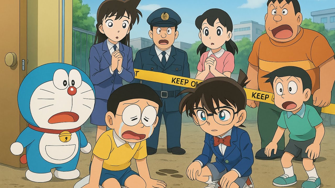 Doraemon mở nhầm cánh cửa thần kỳ, cả nhóm bạn lạc sang “thế giới Conan ...