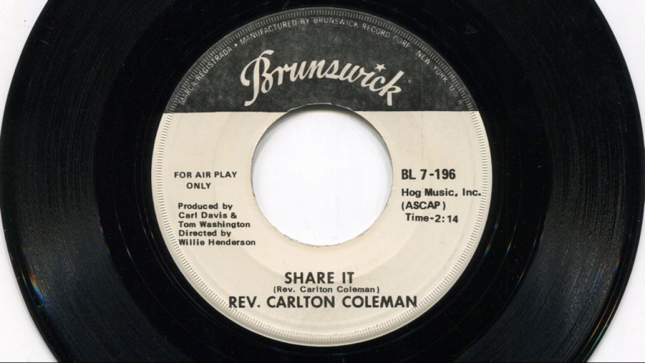 REV. CARLTON COLEMAN - Share it - BRUNSWICK - YouTube