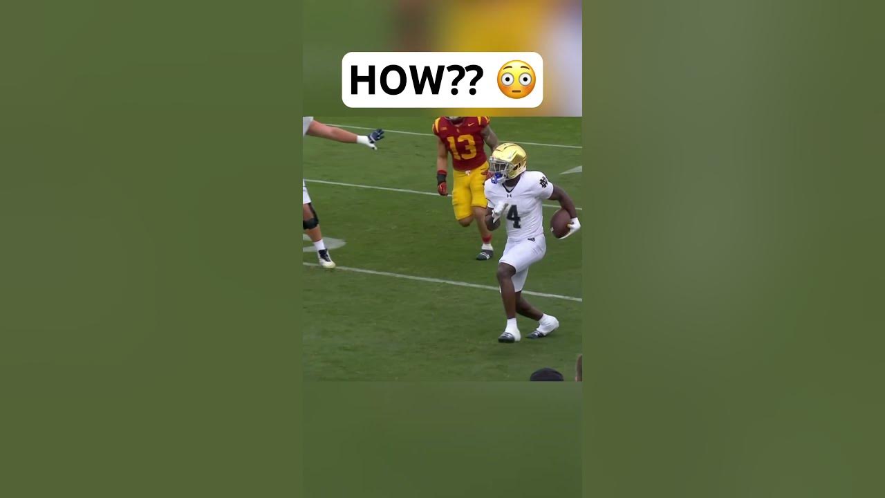 Every angle of Notre Dame RB Jeremiah Love’s hurdle 🤯 #shorts - YouTube
