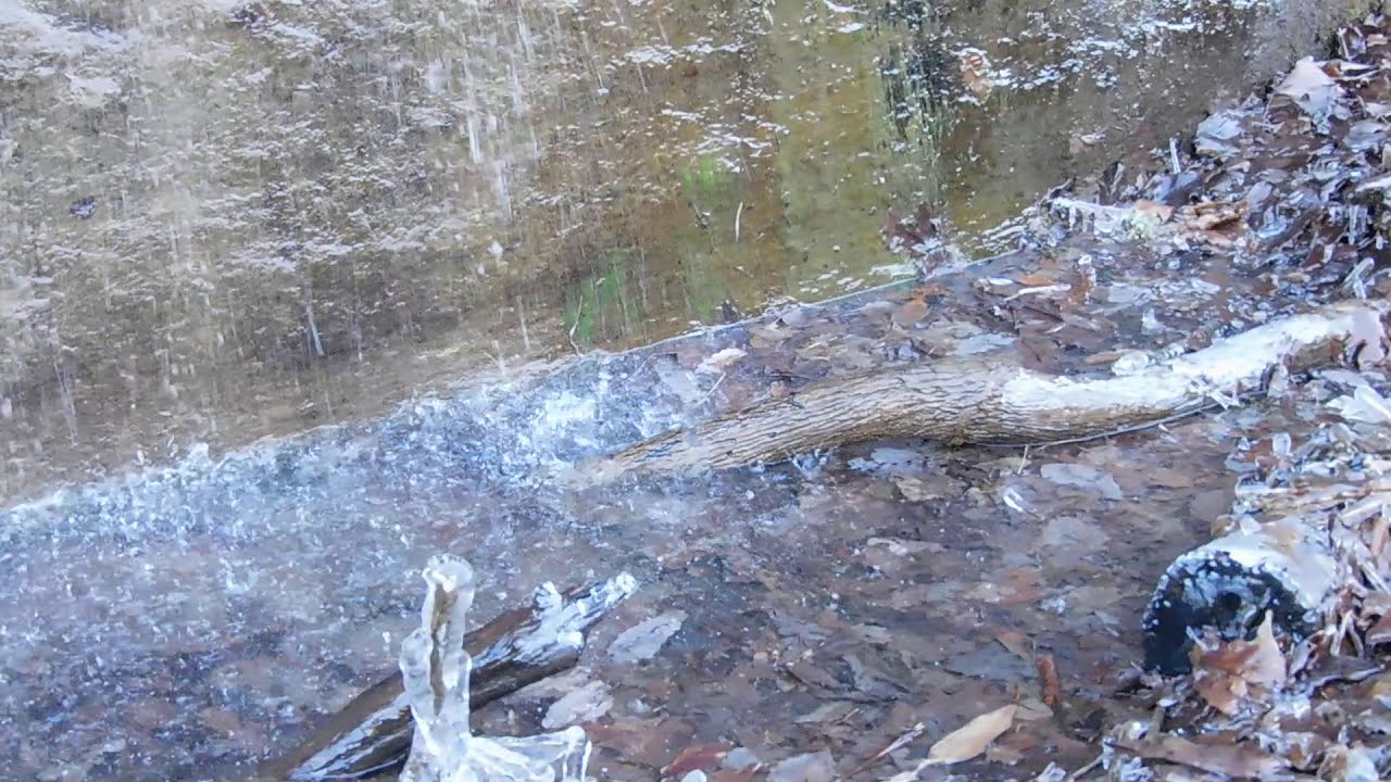 lots of ice on cliff near Turmond west virginia - YouTube