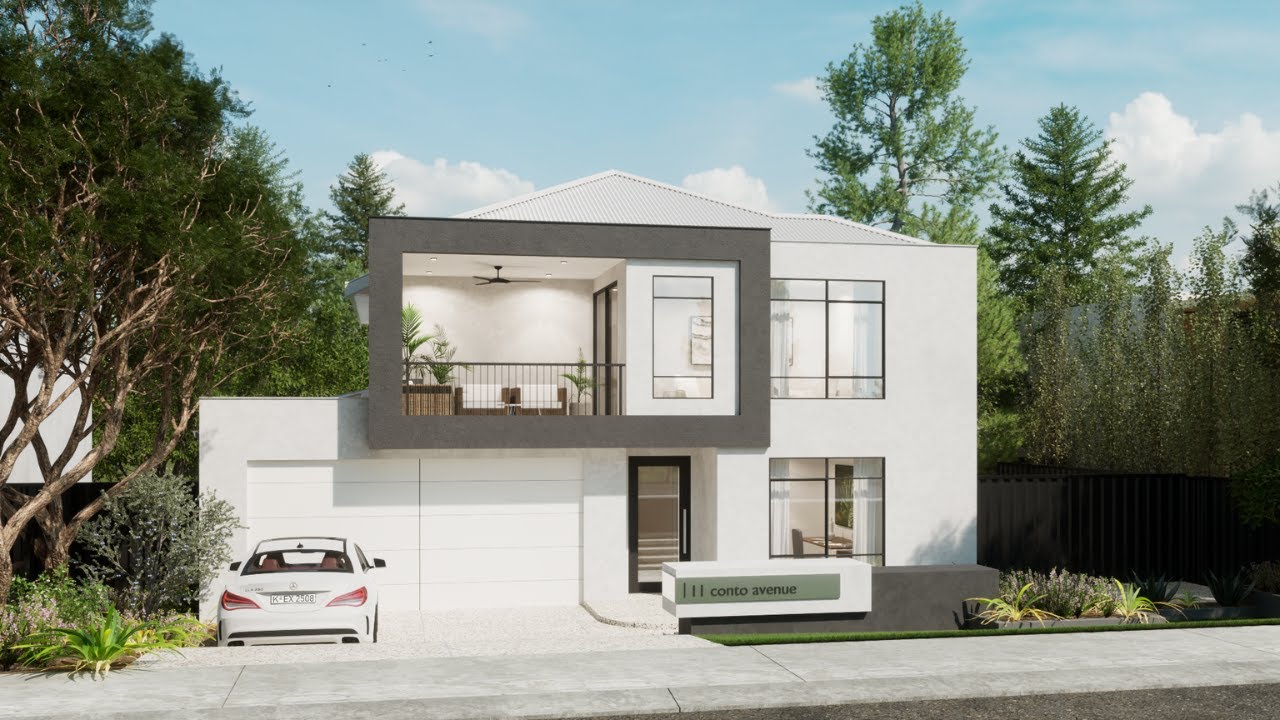Two storey, rear living design - YouTube