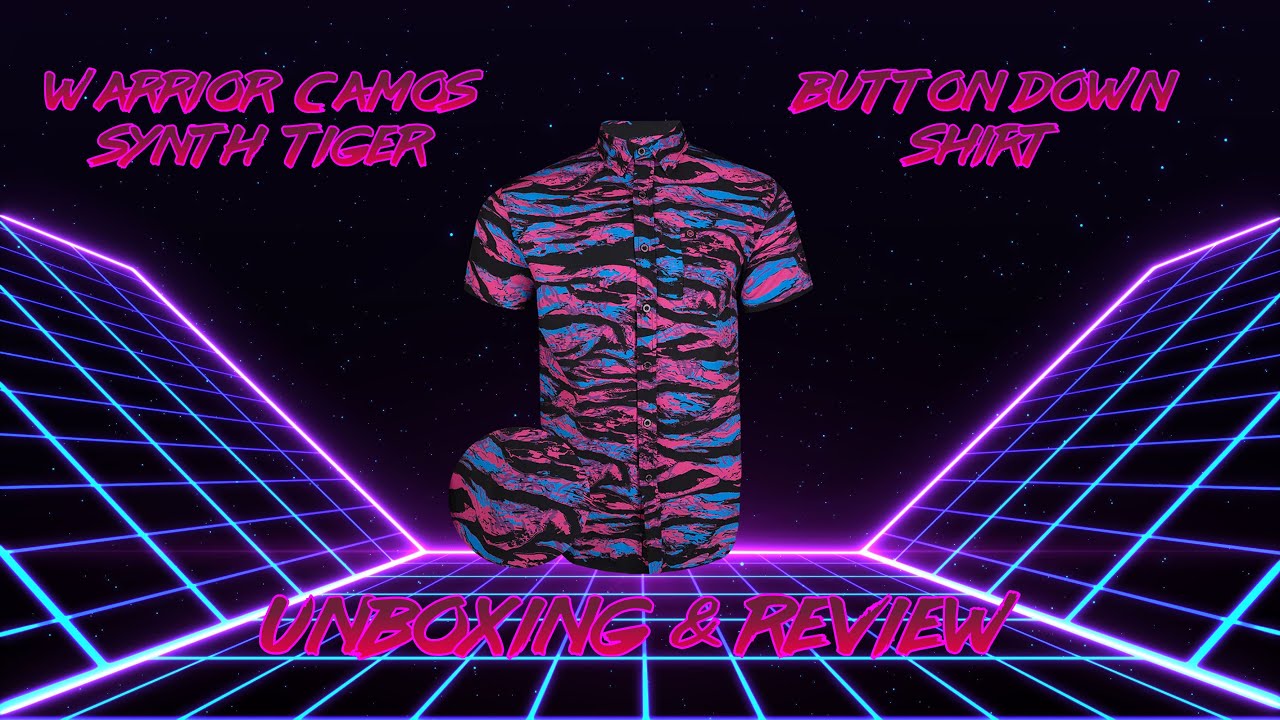 Warrior Camos "Synth Tiger" Button Down Shirt Unboxing & Review - YouTube