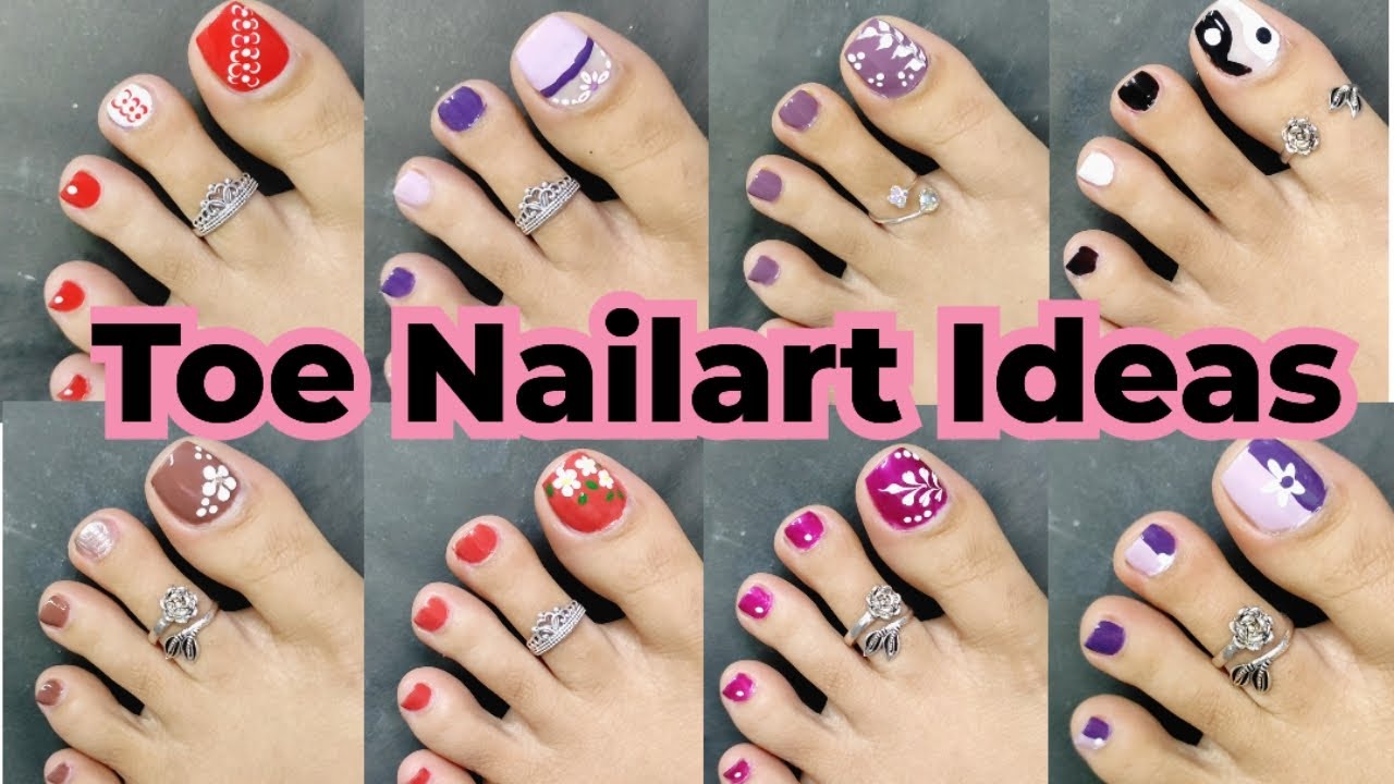 Quick and easy Toe nailart at home || Easy Toe Nailart || must try this ...