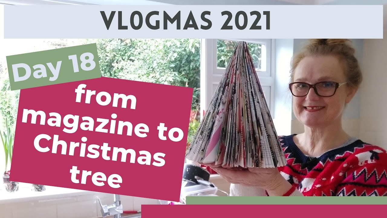 Folding magazine pages to make a Christmas tree - YouTube