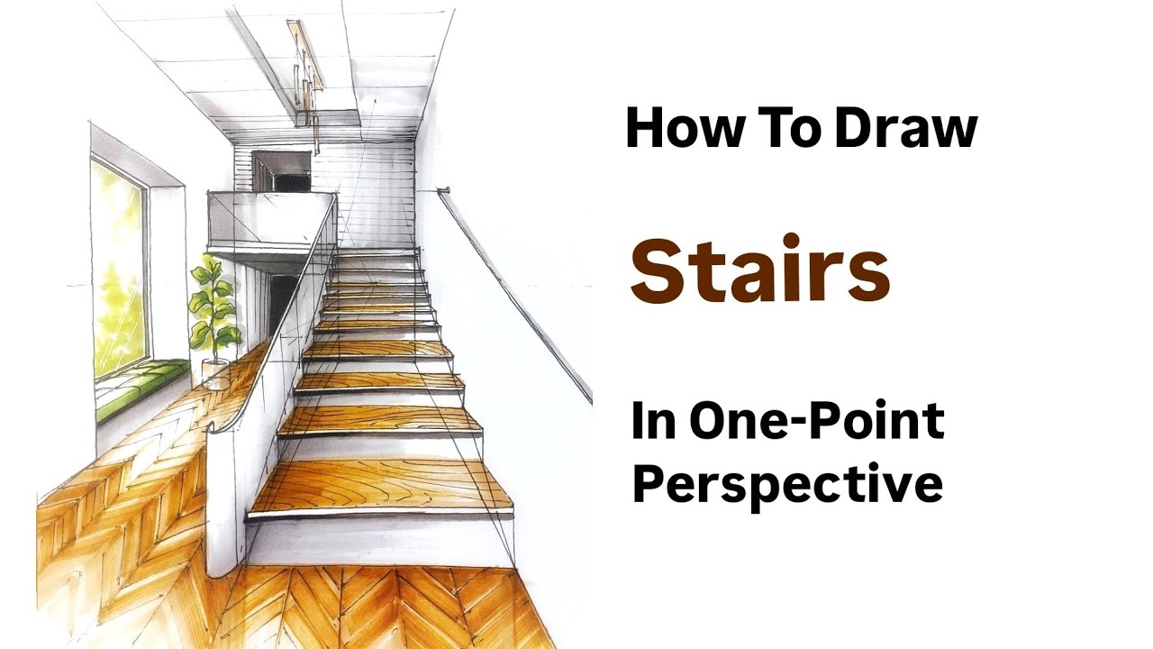 How to Draw Stairs in One-point Perspective🤎💚 - YouTube