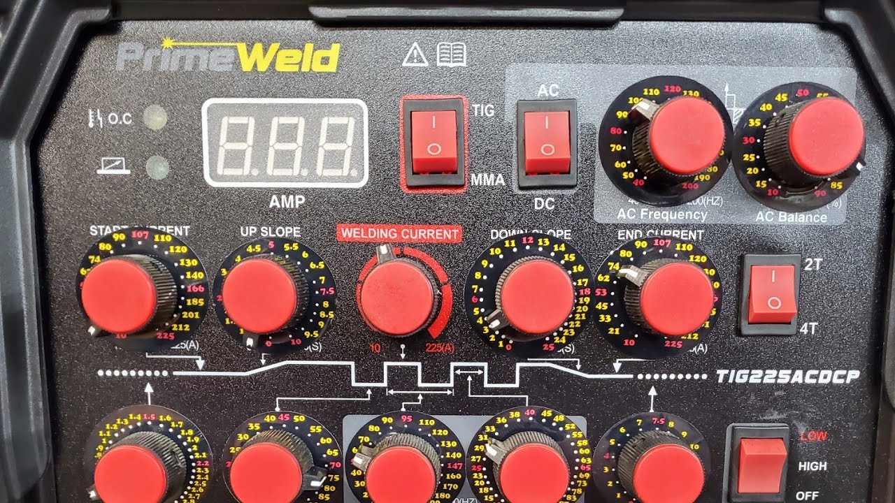 Primeweld Tig 225 X Dial Setting Decals. - YouTube