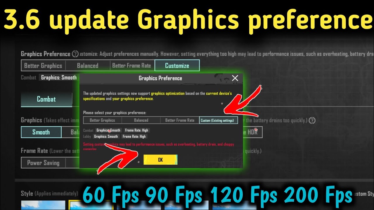 PUBG Graphics preference 3.6 update ll new graphics preference setting Pubg/Bgmi l 3.6 New ...