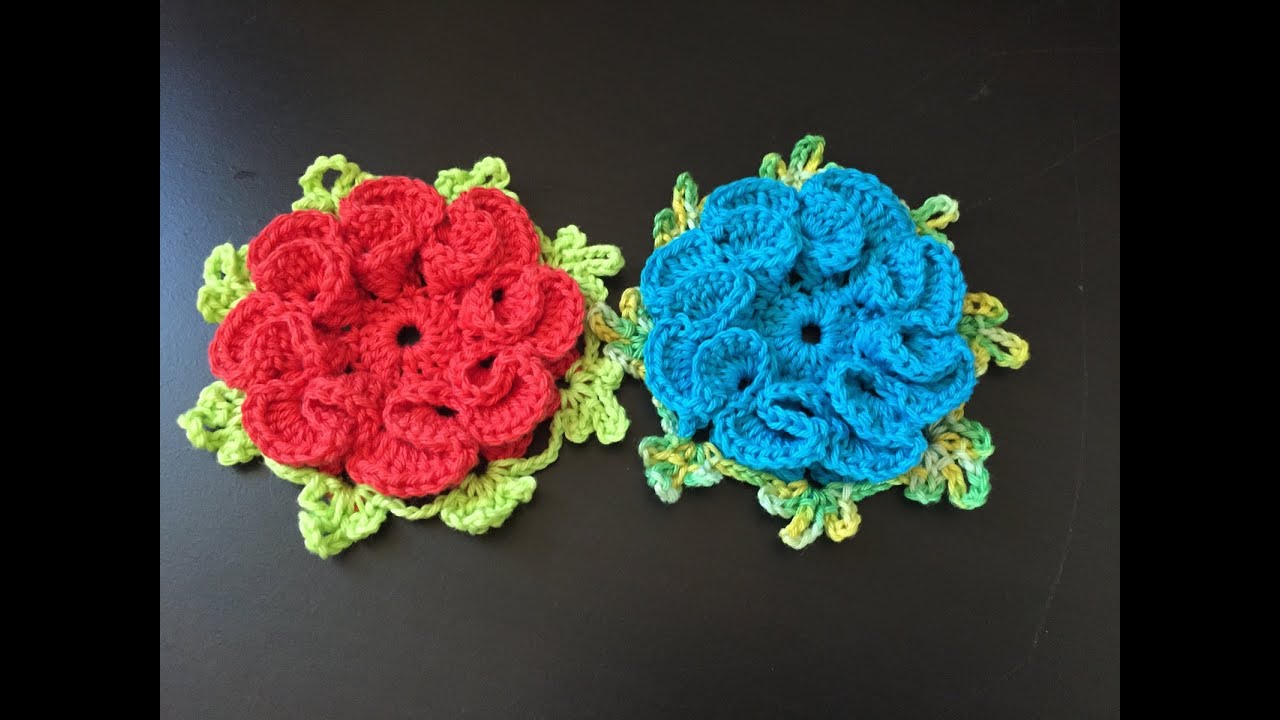 Tuto fleur 4 crochet - YouTube