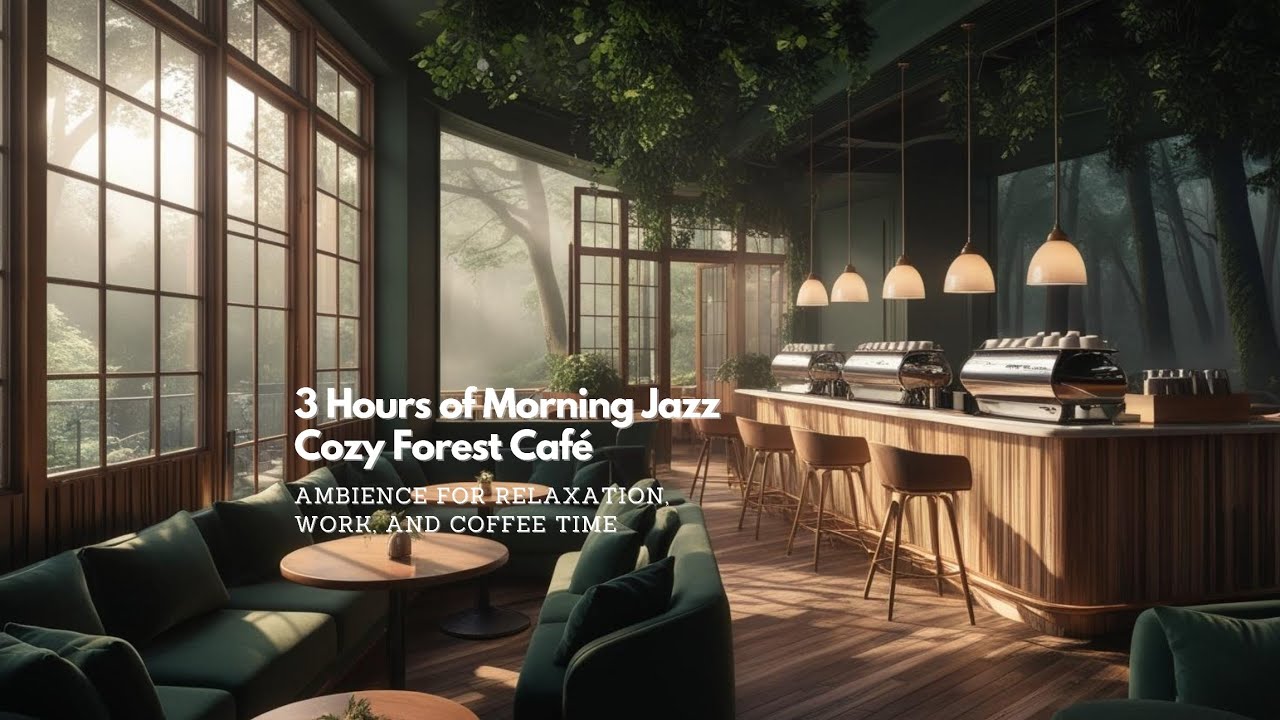 3 Hours of Morning Jazz - Cozy Forest Café Cloudy Ambience for Relaxation, Work, and Coffee Time ...