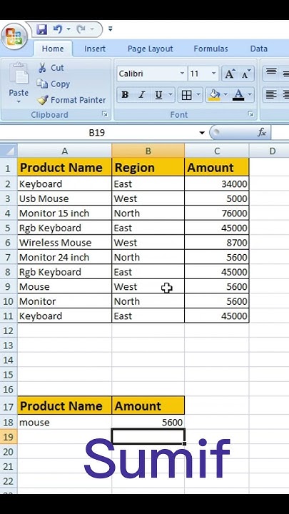Sumif Calculation in Ms Excel #sumif #excel #exceltips #exceltutorial #exceltricks #shorts # ...