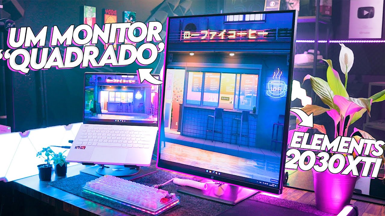 Meu novo MONITOR DO ESTÚDIO! Só que "QUADRADO"!? Elements 2030XTI - YouTube