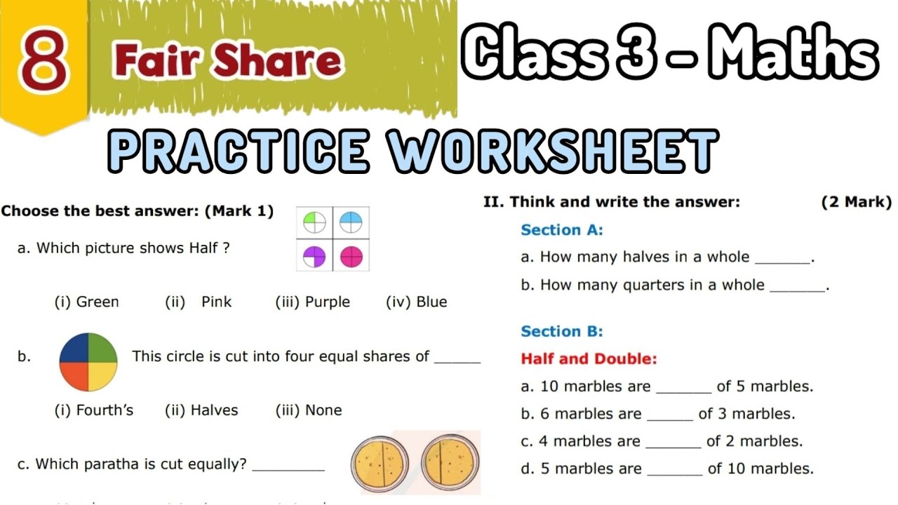 Worksheet / Fair Share - Class 3 Maths / Join the Channel to get ...