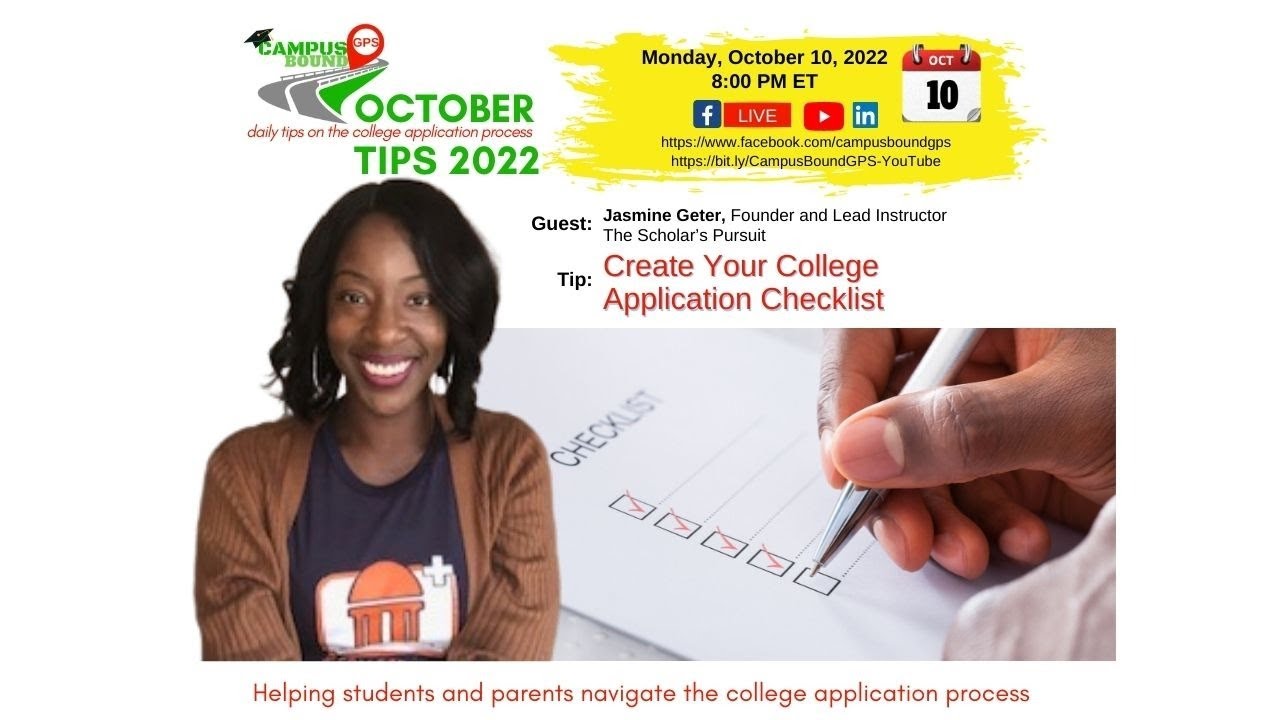 Campus Bound GPS October Tips - Create Your College Application ...