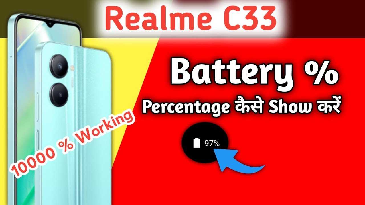 How to show battery percentage in Realme c33/Realme c33 kaise show ...