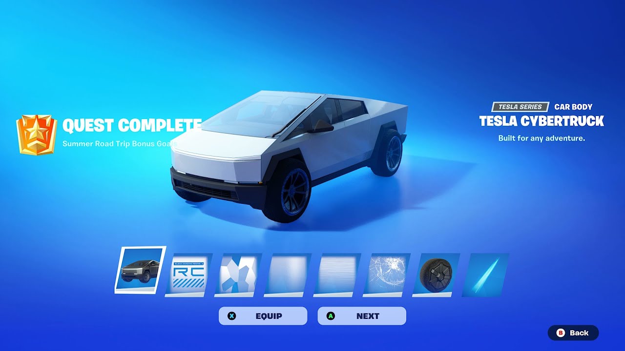 FORTNITE QUEST COMPLETED TESLA CYBERTRUCK - YouTube