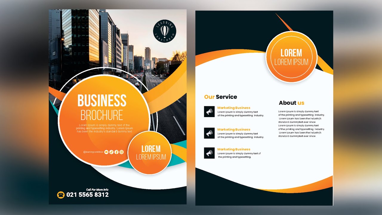 Business Brochure Cover Design in corel draw - YouTube