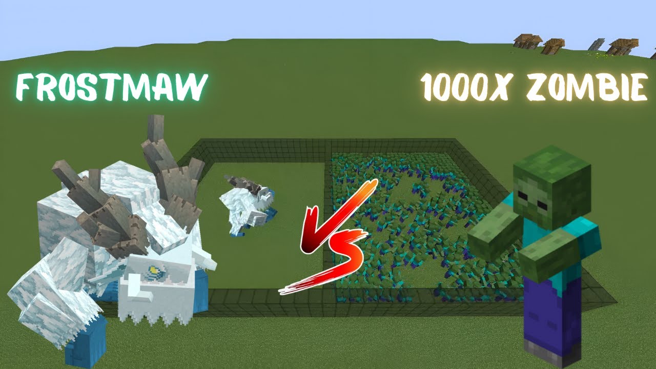 Frostmaw VS 1000x Zombie | Mob Battle - YouTube