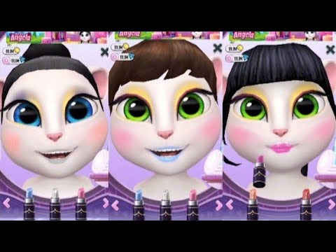 My talking Angela level 14 vs level 15 vs level 17 💚💙💖 - YouTube