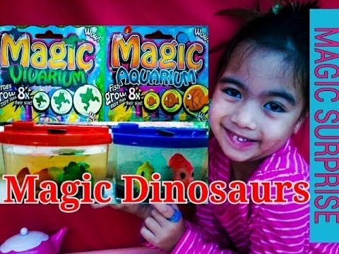 Watch Your Fish Grow !!! Magic Grow Aquarium Toy Dinosaurs Kids ...