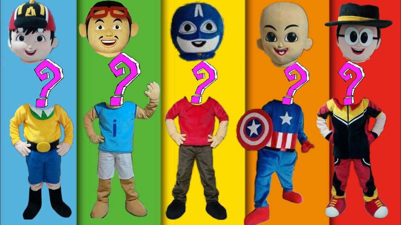 Memasangkan Kepala Badut Ipin, Badut Bang Jarwo, Badut Boboiboy, Badut ...