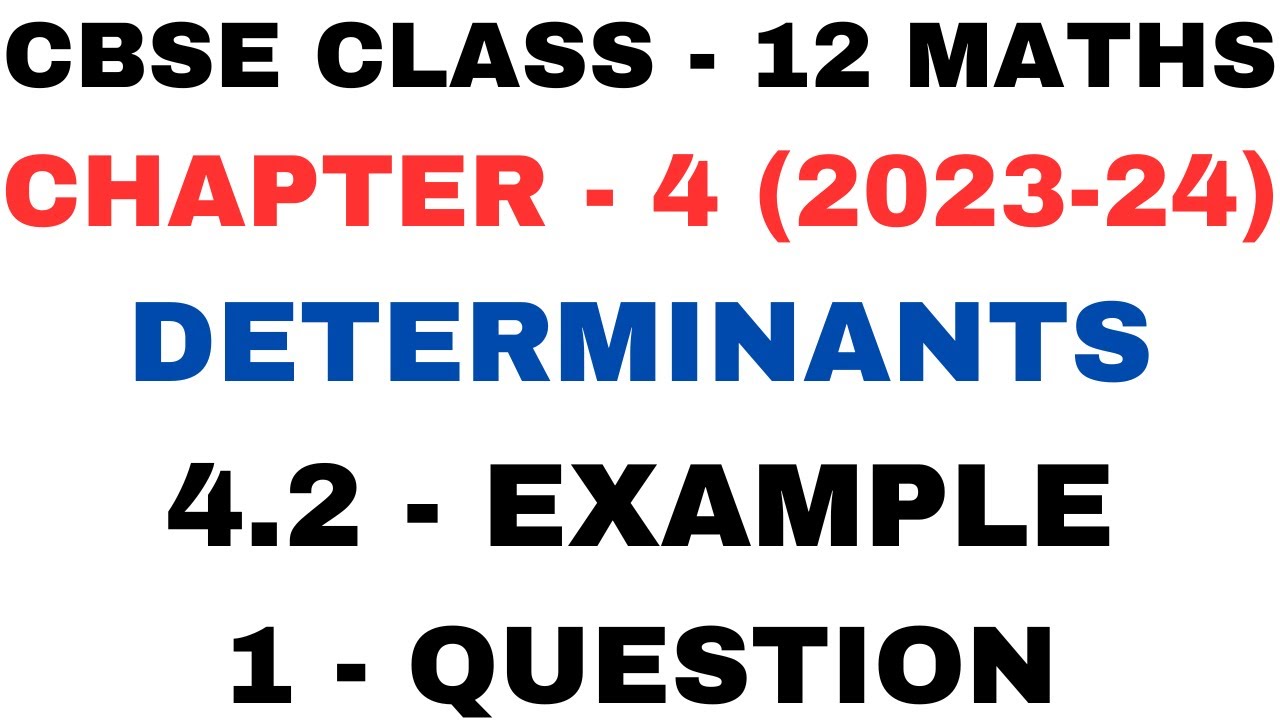 1 Question Exercise 4.2 l Chapter 4 Determinants l ex 4.2 q1 l ...