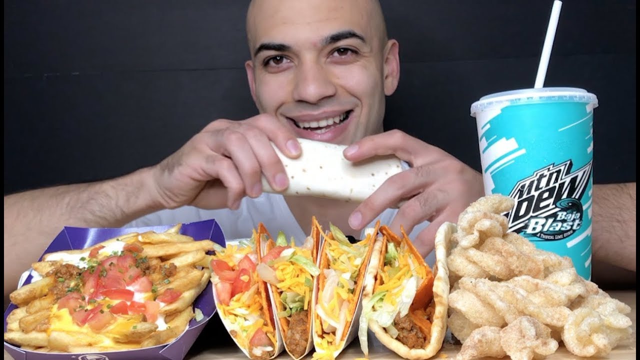 ASMR Crunchy Dorito Locos Taco, Burrito, Fries Supreme & Cinnamon ...