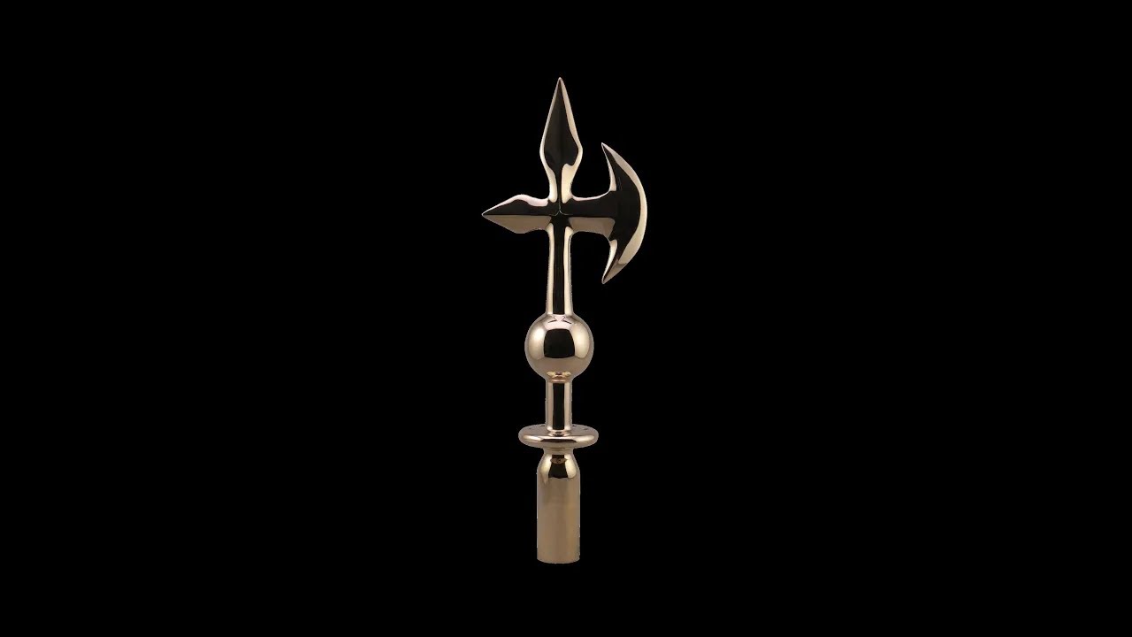 Solid Brass Flagpole Halberd - YouTube